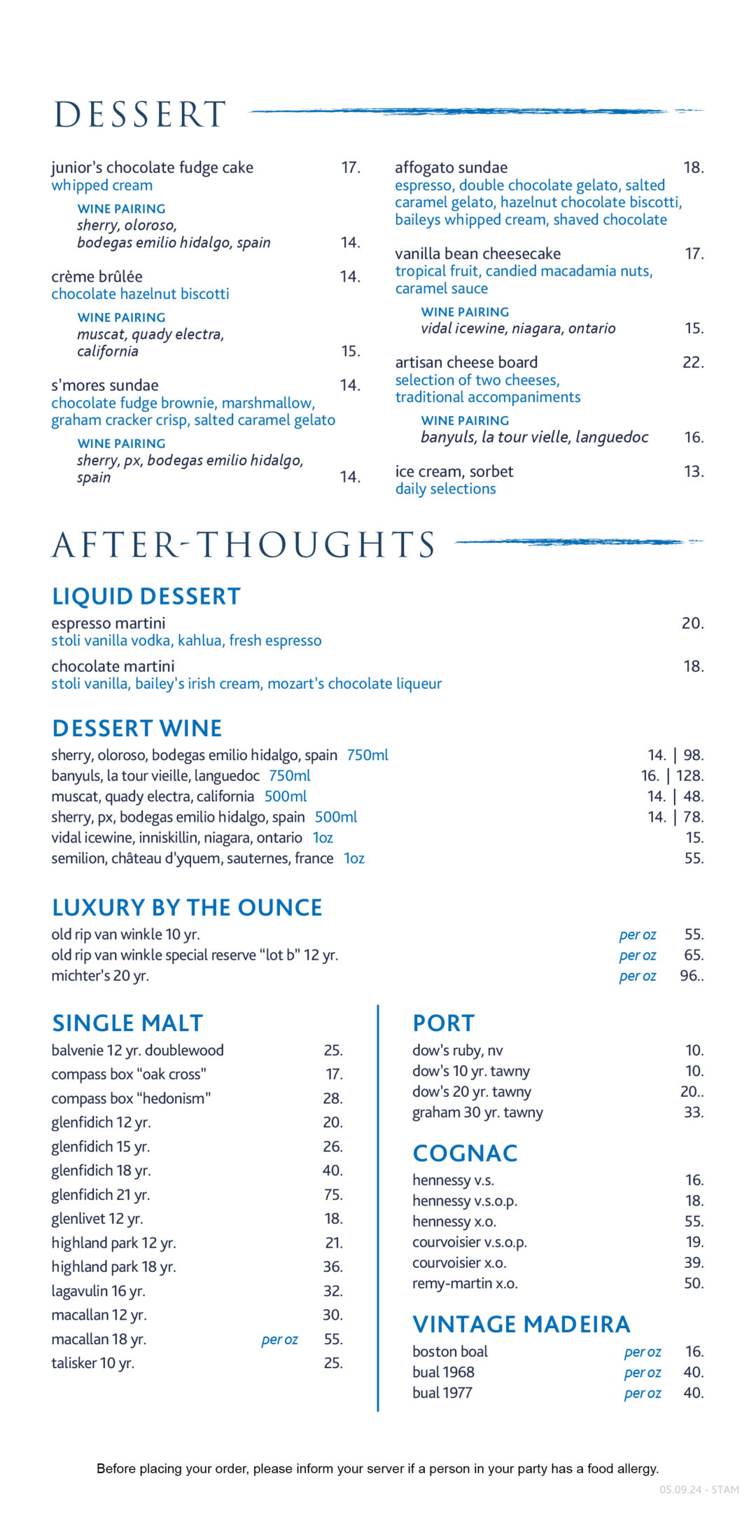 Menu | Prime: An American Kitchen & Bar | Fine Dining