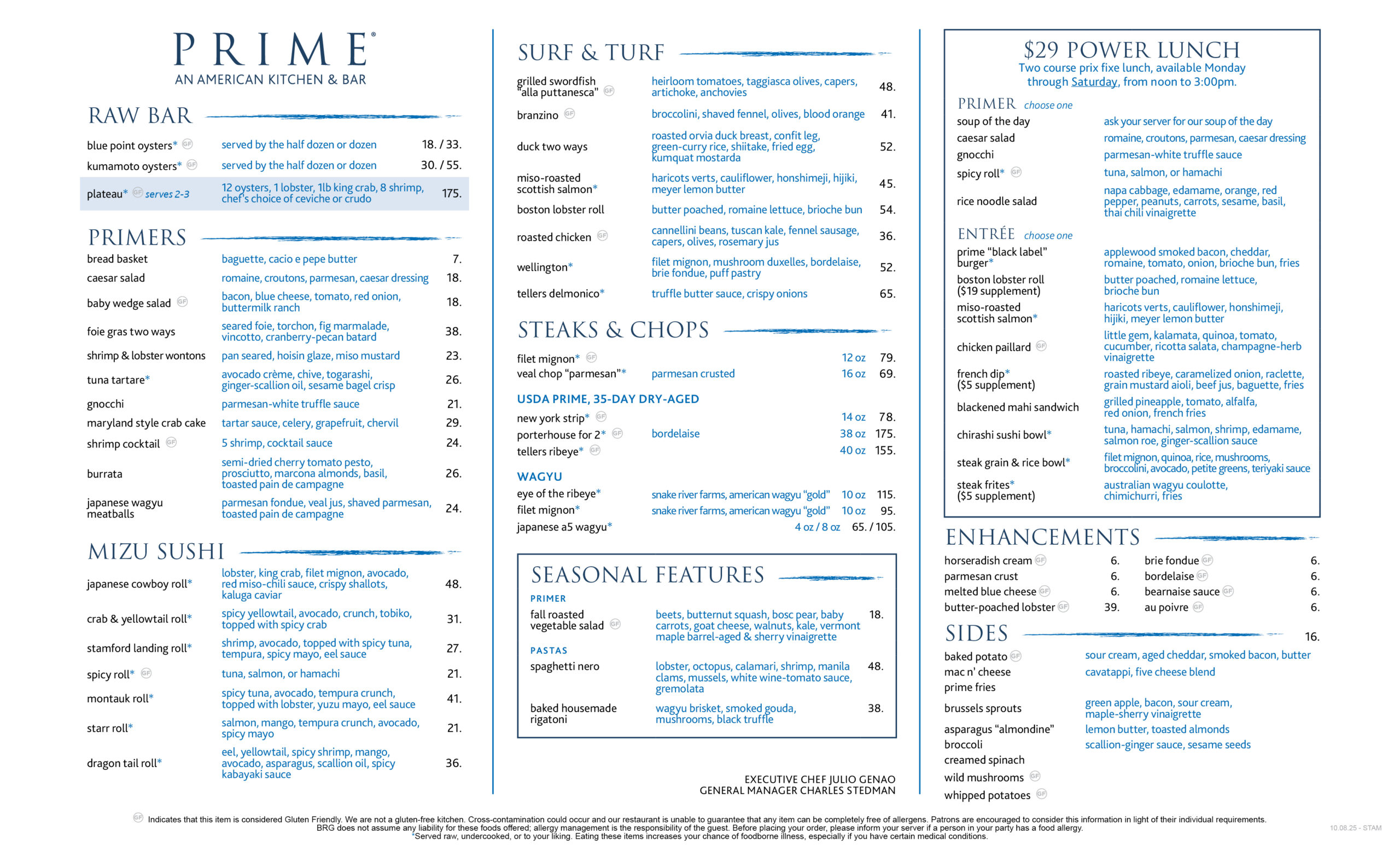 Daily Menu | Prime: An American Kitchen & Bar | Stamford, CT